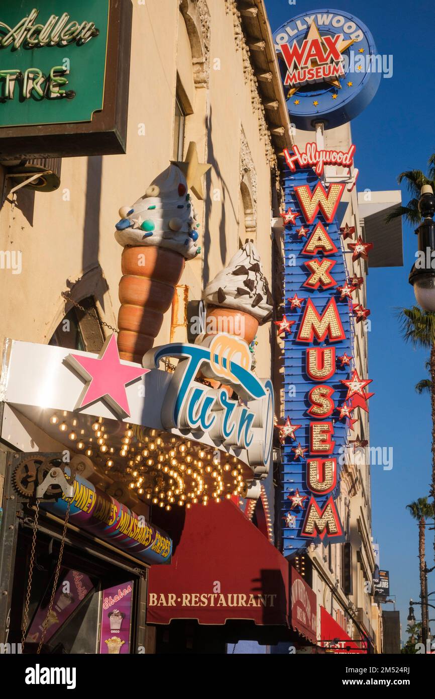 Store front signs. Hollywood Boulevard, Los Angeles, California, United ...
