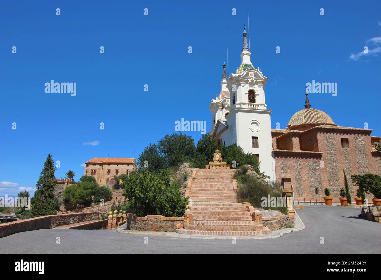 A vertical shot of the Sanctuary of Our Lady of the Holy Fountain ...