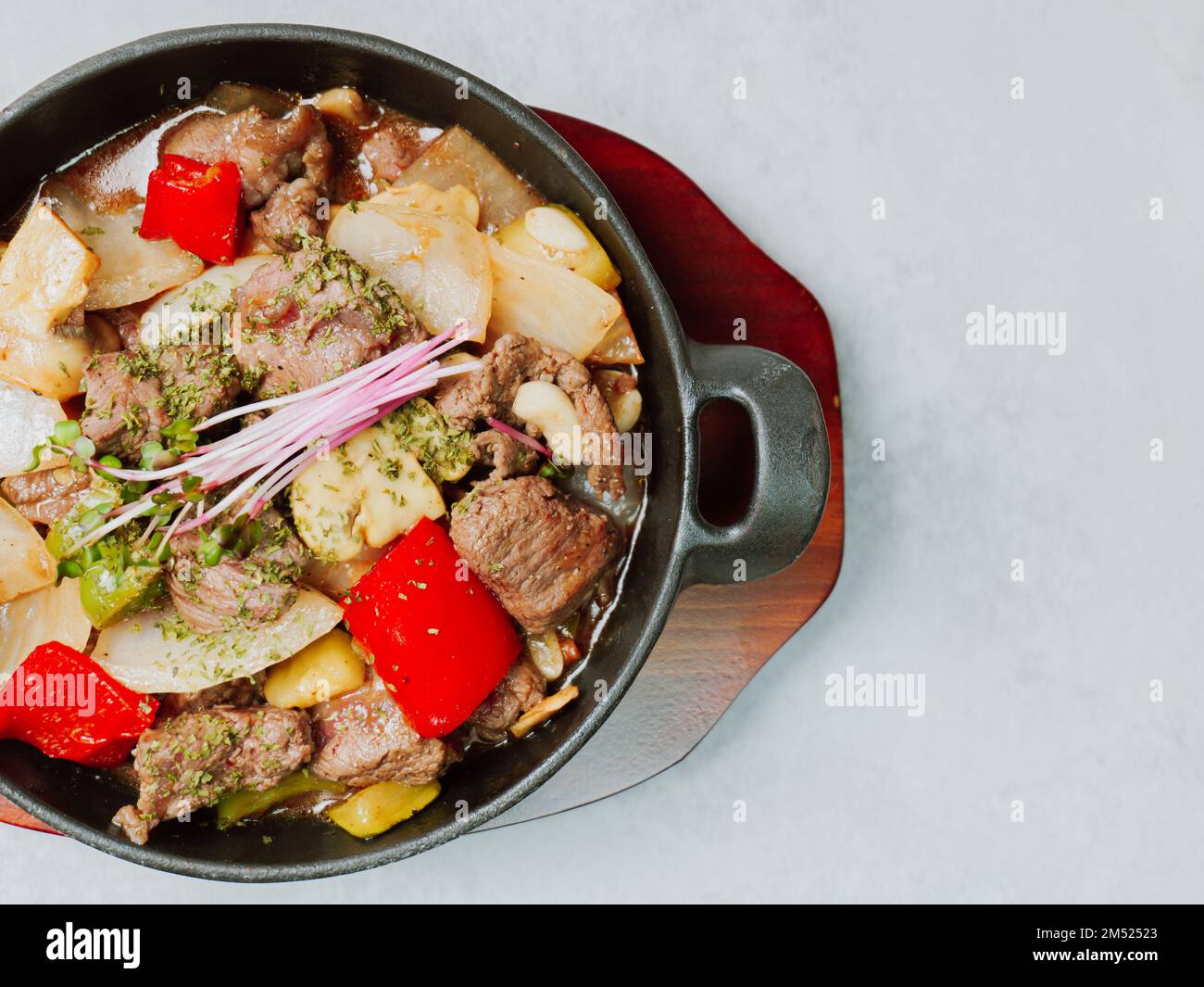 Grilled beef chop steak dish Stock Photo - Alamy