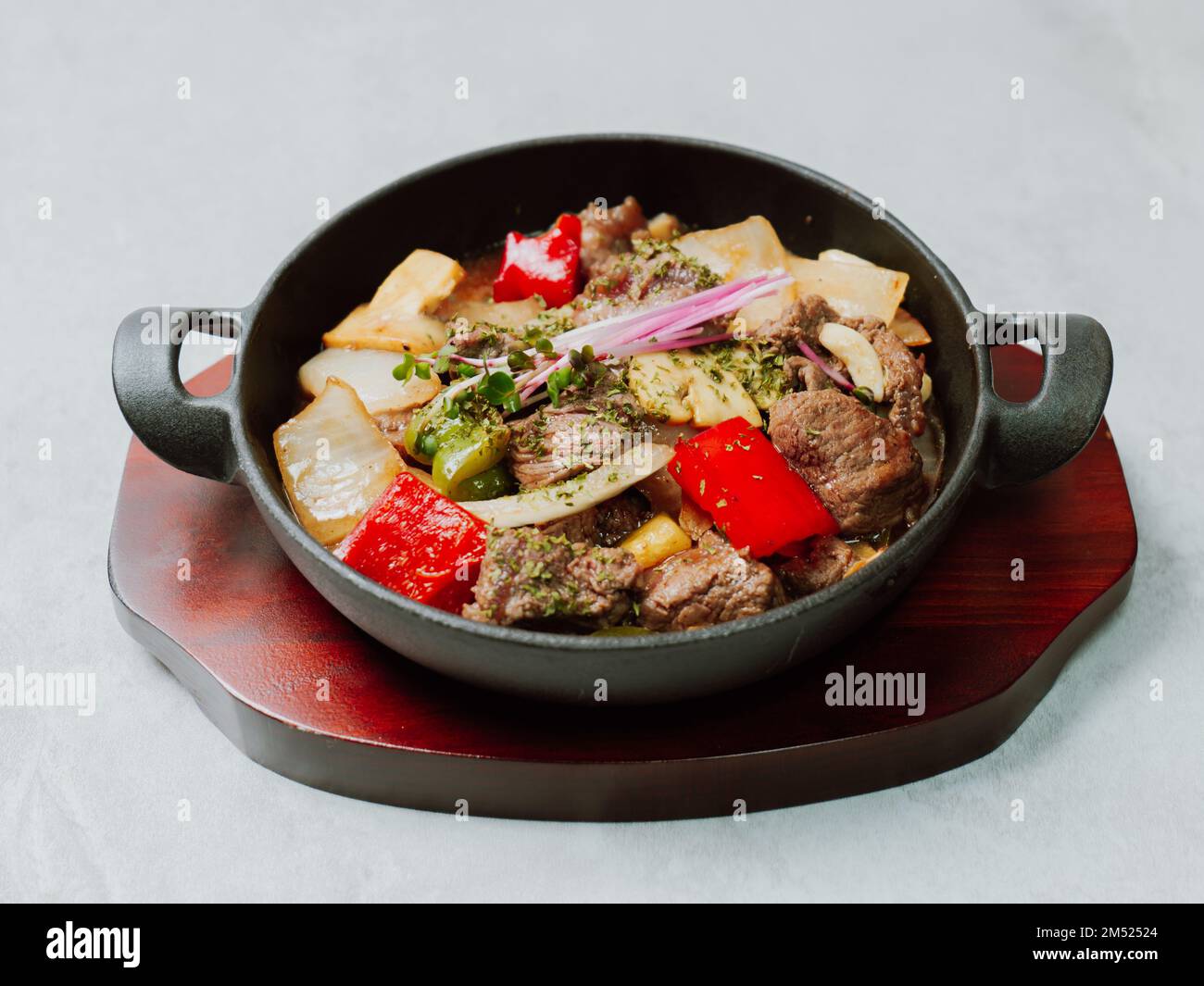 Grilled beef chop steak dish Stock Photo - Alamy