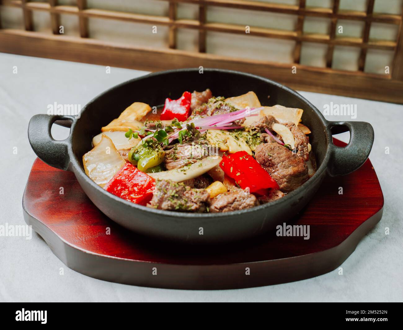 Grilled beef chop steak dish Stock Photo - Alamy