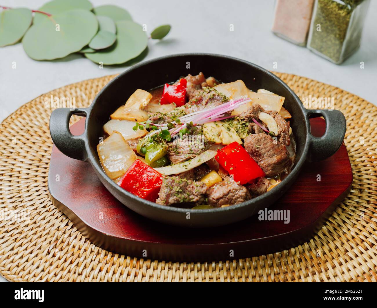 Grilled beef chop steak dish Stock Photo - Alamy