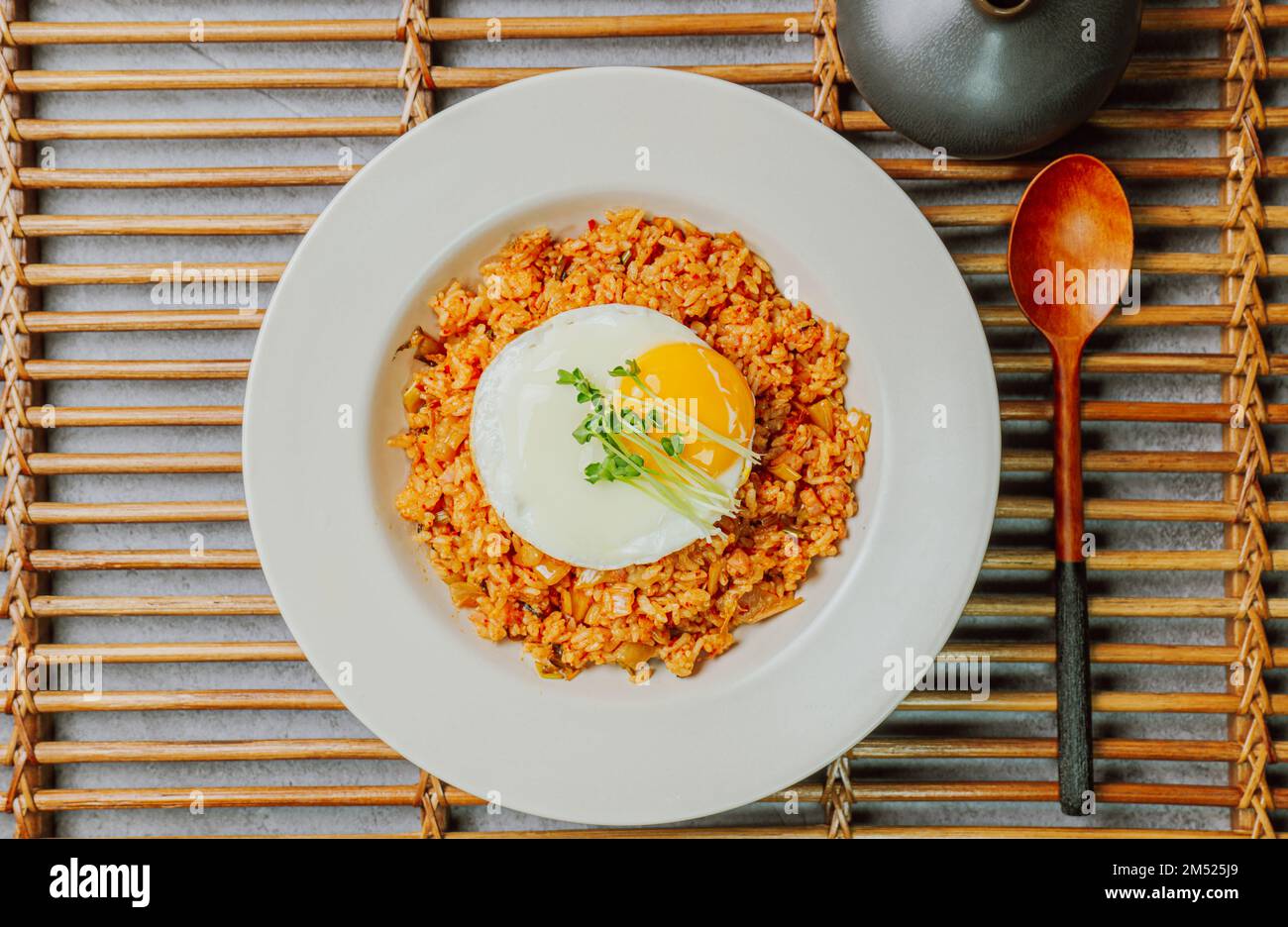 Kimchibokkeumbap, Korean Kimchi Fried Rice : Rice fried with finely ...