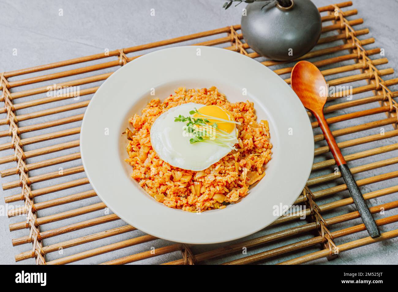 Kimchibokkeumbap, Korean Kimchi Fried Rice : Rice fried with finely ...