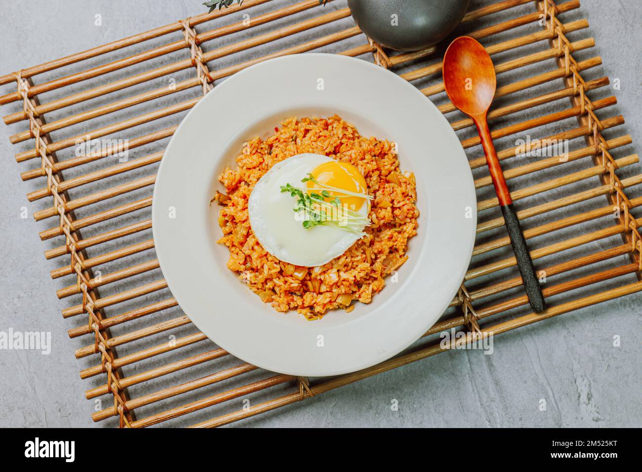 Kimchibokkeumbap, Korean Kimchi Fried Rice : Rice fried with finely ...