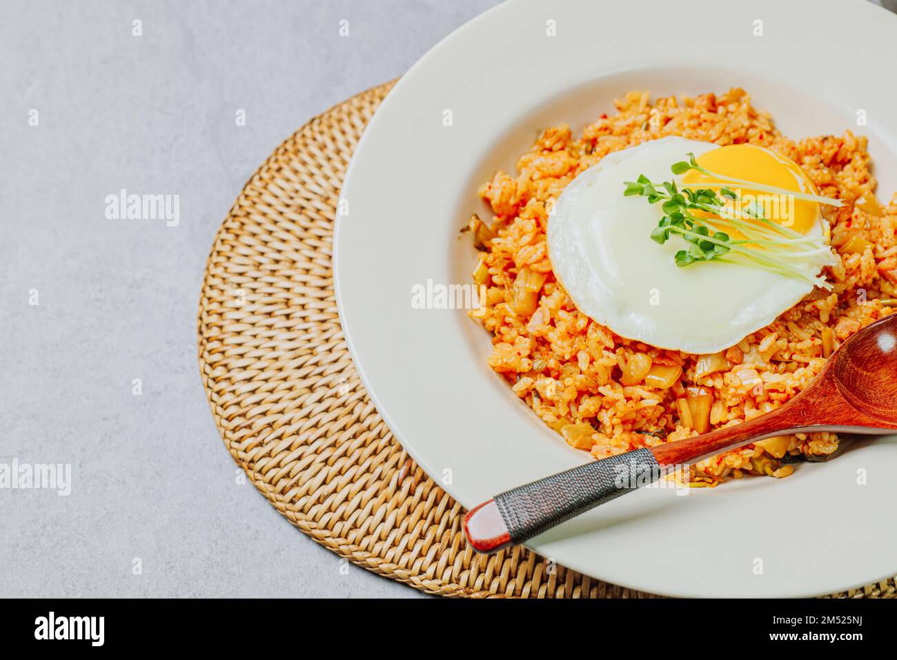 Kimchibokkeumbap, Korean Kimchi Fried Rice : Rice fried with finely ...