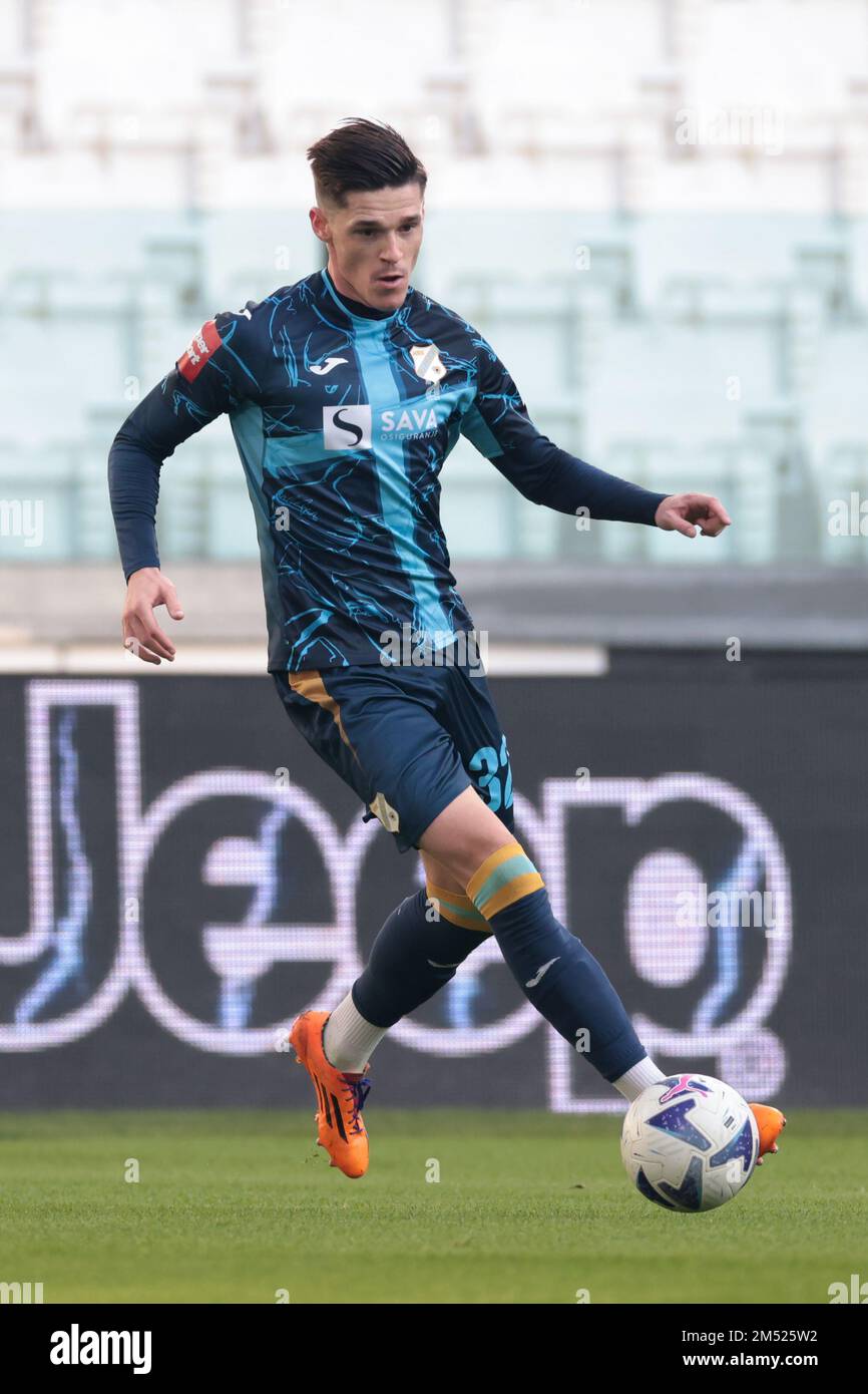 Turin, Italy, 22nd December 2022. Alen Grgic of Rijeka during the ...