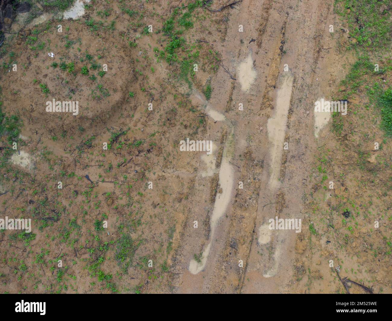 aerial scene of the vacant agriculture land fulls of puddle Stock Photo ...