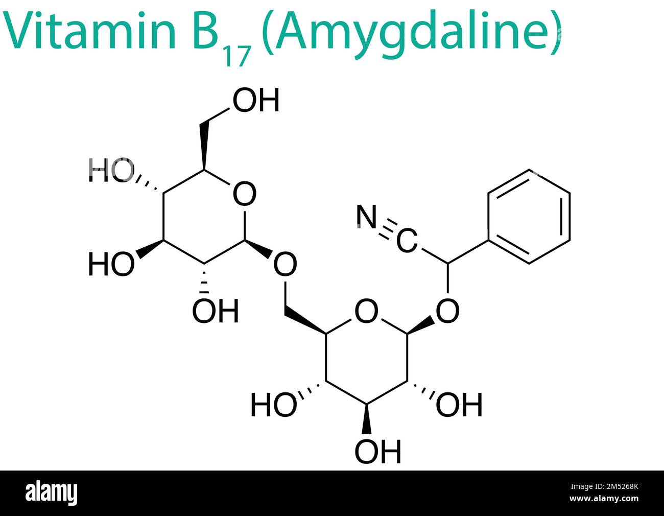 A vector illustration of the molecule structure of Vitamin B17 ...