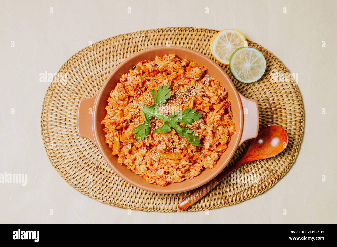 Kimchibokkeumbap, Korean Kimchi Fried Rice : Rice fried with finely ...