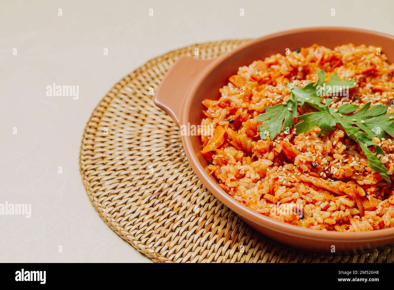 Kimchibokkeumbap, Korean Kimchi Fried Rice : Rice fried with finely ...