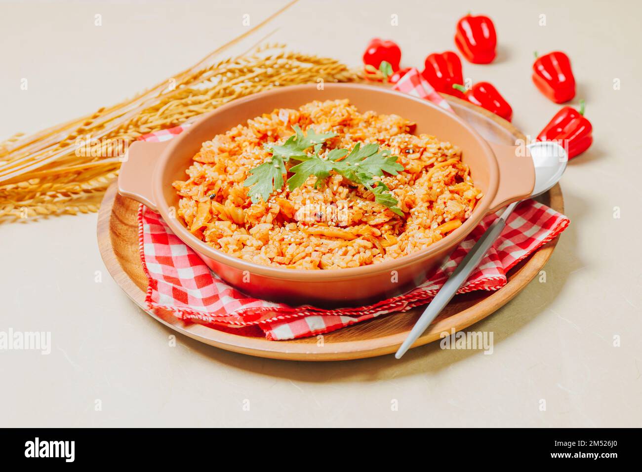 Kimchibokkeumbap, Korean Kimchi Fried Rice : Rice fried with finely ...