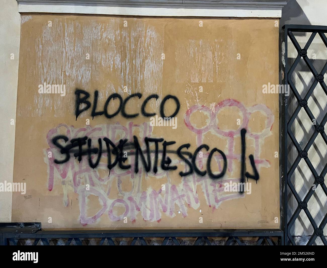 Buildings are marked with graffiti in Rome on Dec. 12, 2022. The marks ...