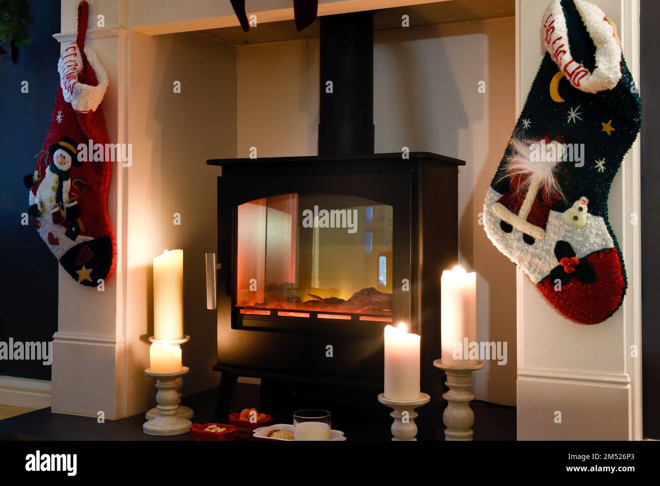 Christmas stocking fire place hi-res stock photography and images - Alamy