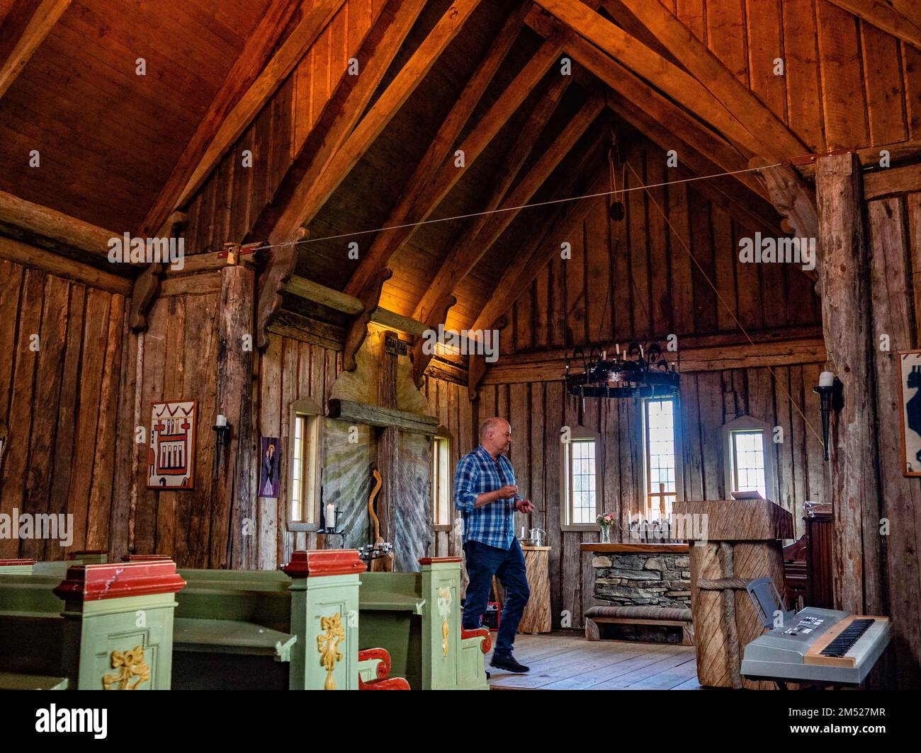 Inside a stave church hi-res stock photography and images - Alamy