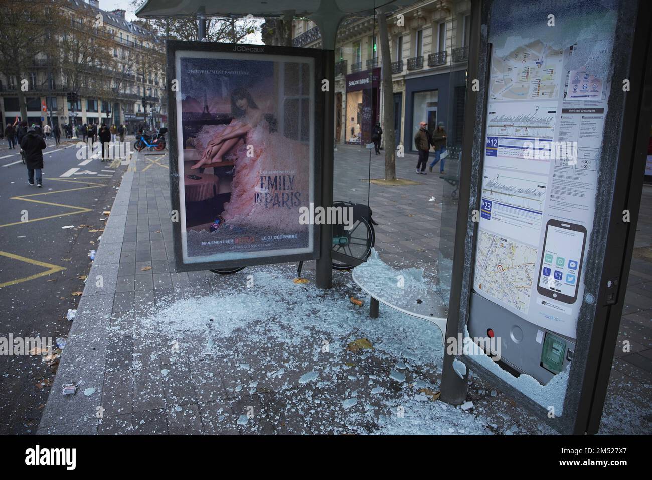 Paris, Ile de France, FRANCE. 24th Dec, 2022. An Emily in Paris poster ...