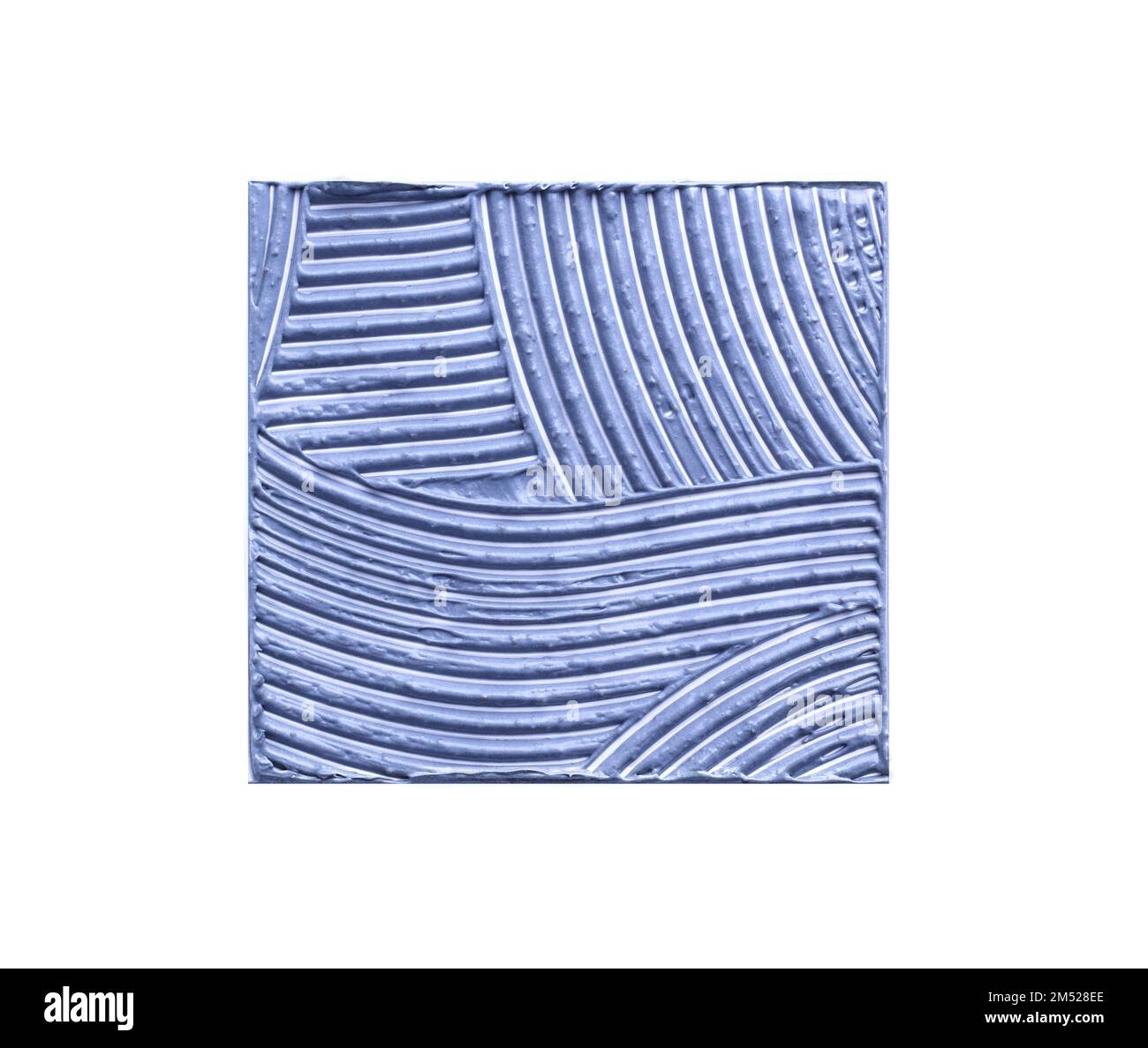 A charcoal clay texture swatch in a square shape with lines on white ...