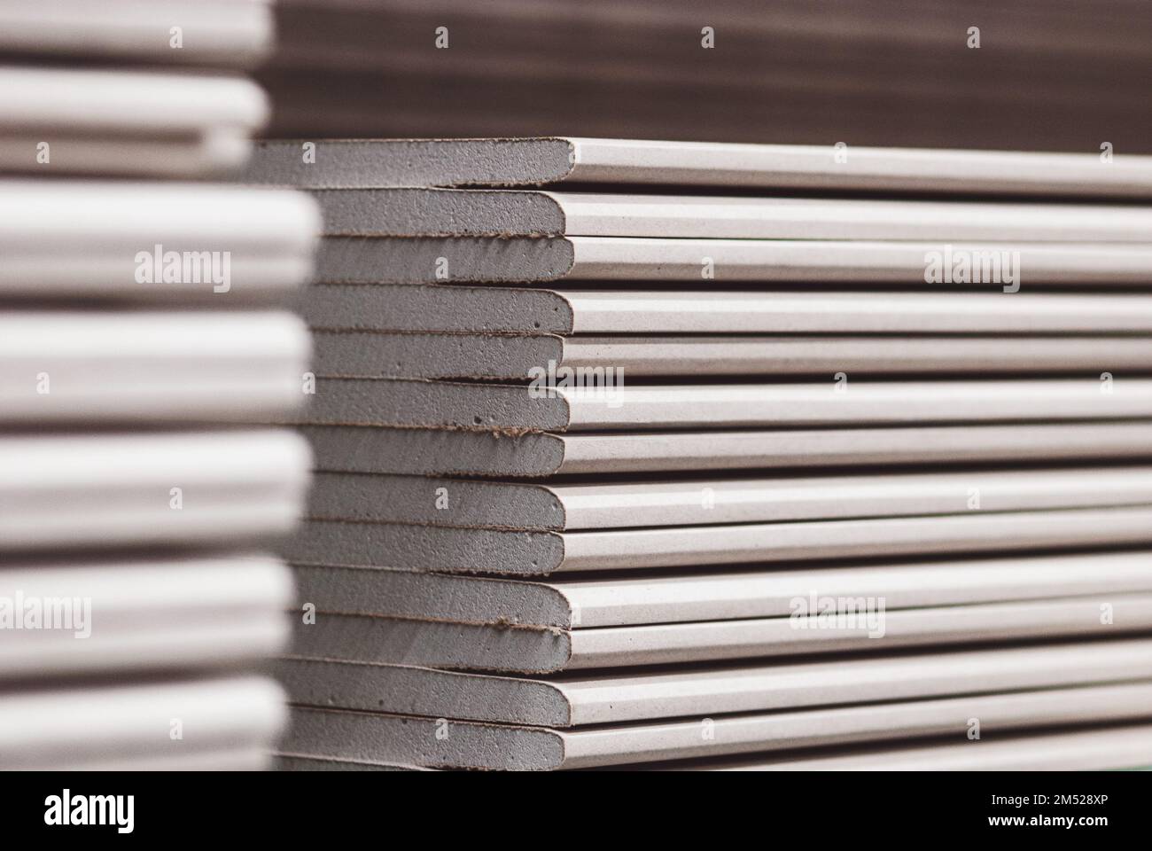 Wallboards plasterboard drywall standard gypsum panels stacked in ...