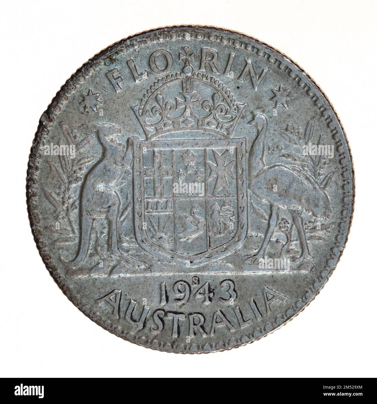 Australia 1943 One Florin Coin Stock Photo - Alamy