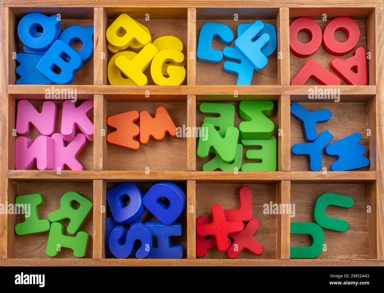 Colorful Letters of Alphabet made of wood Stock Photo - Alamy