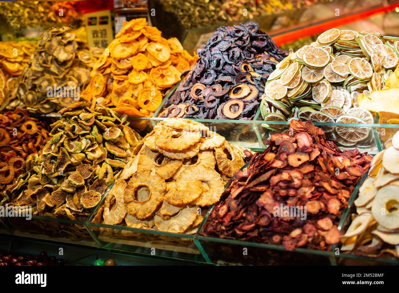 Various dried Fruit as snacks in a Bazaar Stock Photo - Alamy