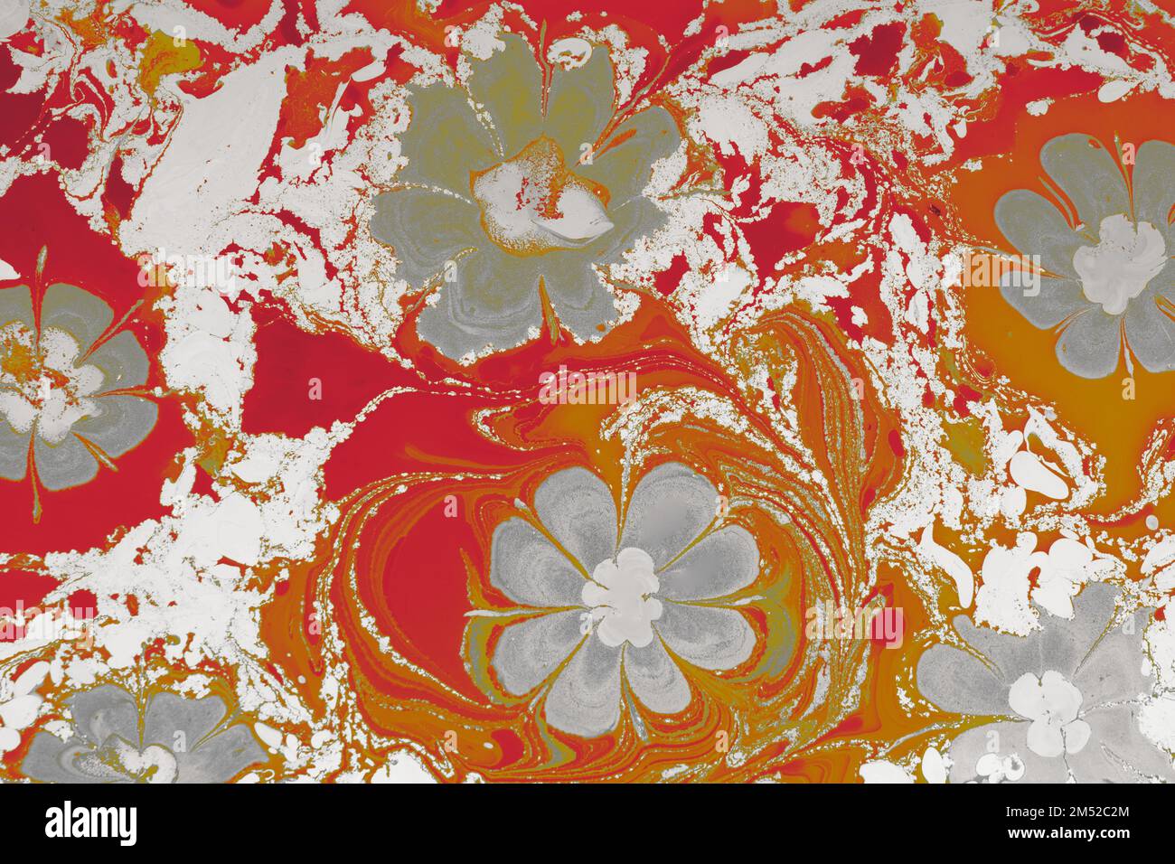Abstract ebru cover art. Floral Ebru marbling texture background design ...