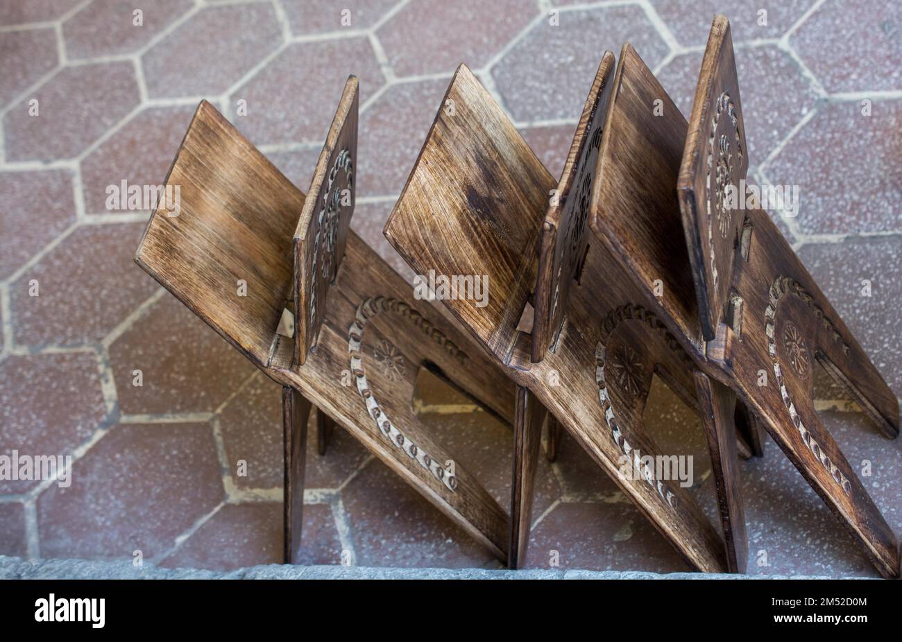 Set of Ottoman Turkish style wooden lecterns Stock Photo - Alamy