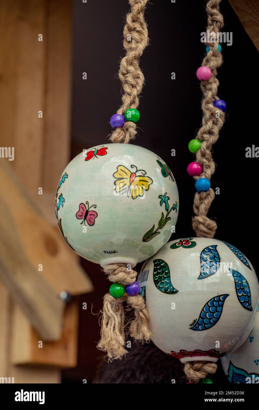 Colorful turkish ceramic balls as souvenirs at street market Stock ...