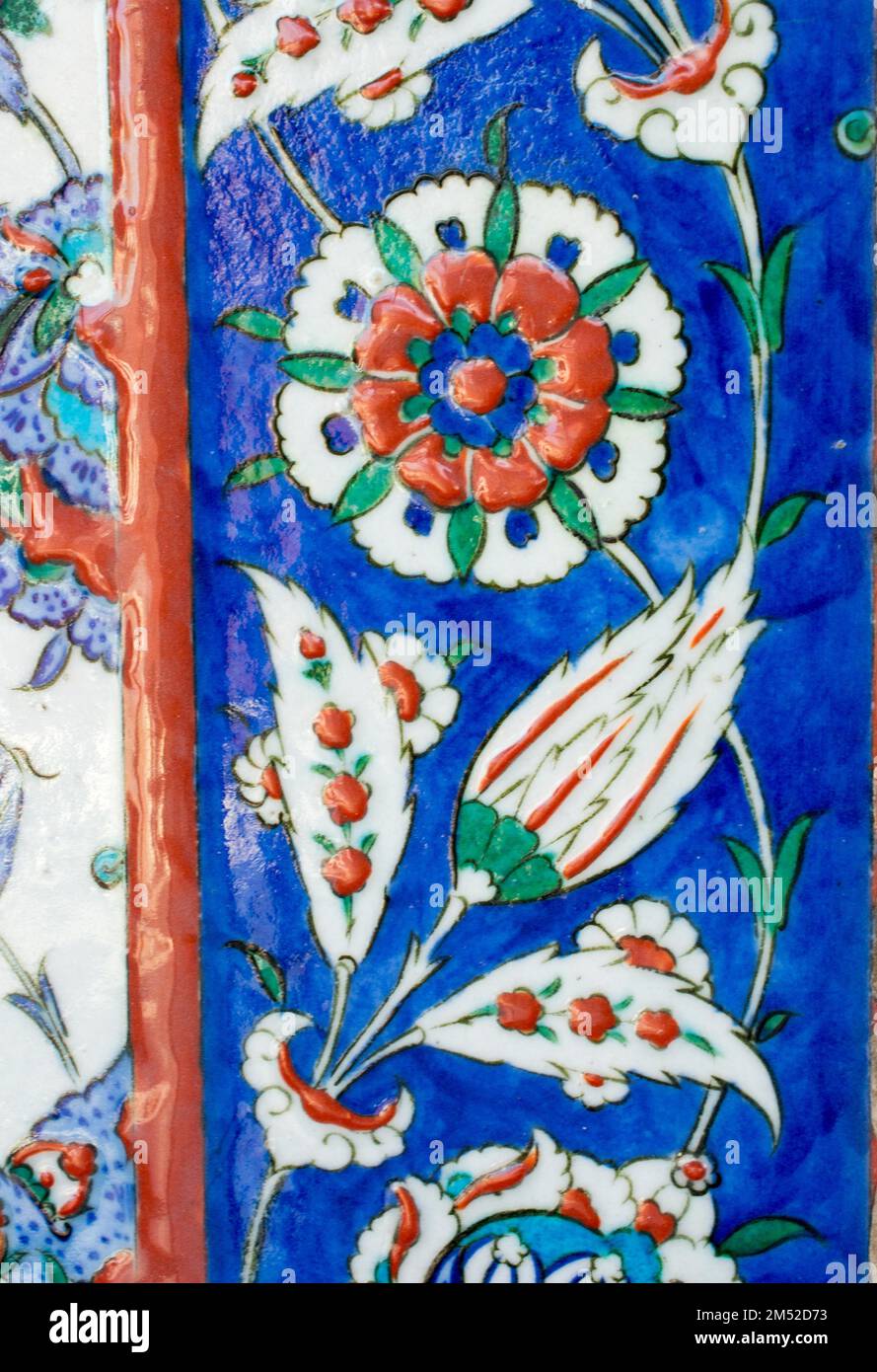 Ottoman ancient Handmade Turkish Tiles with floral patterns Stock Photo ...