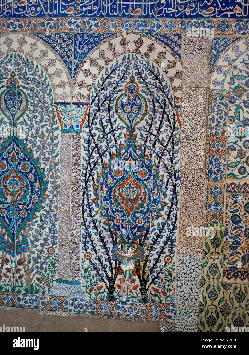 Ottoman ancient Handmade Turkish Tiles with floral patterns Stock Photo ...
