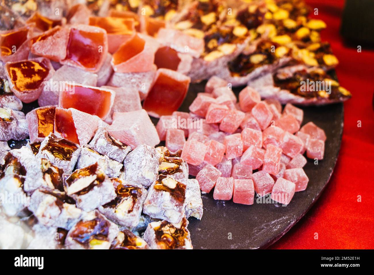 Load of traditional turkish delight lokum candy Stock Photo - Alamy