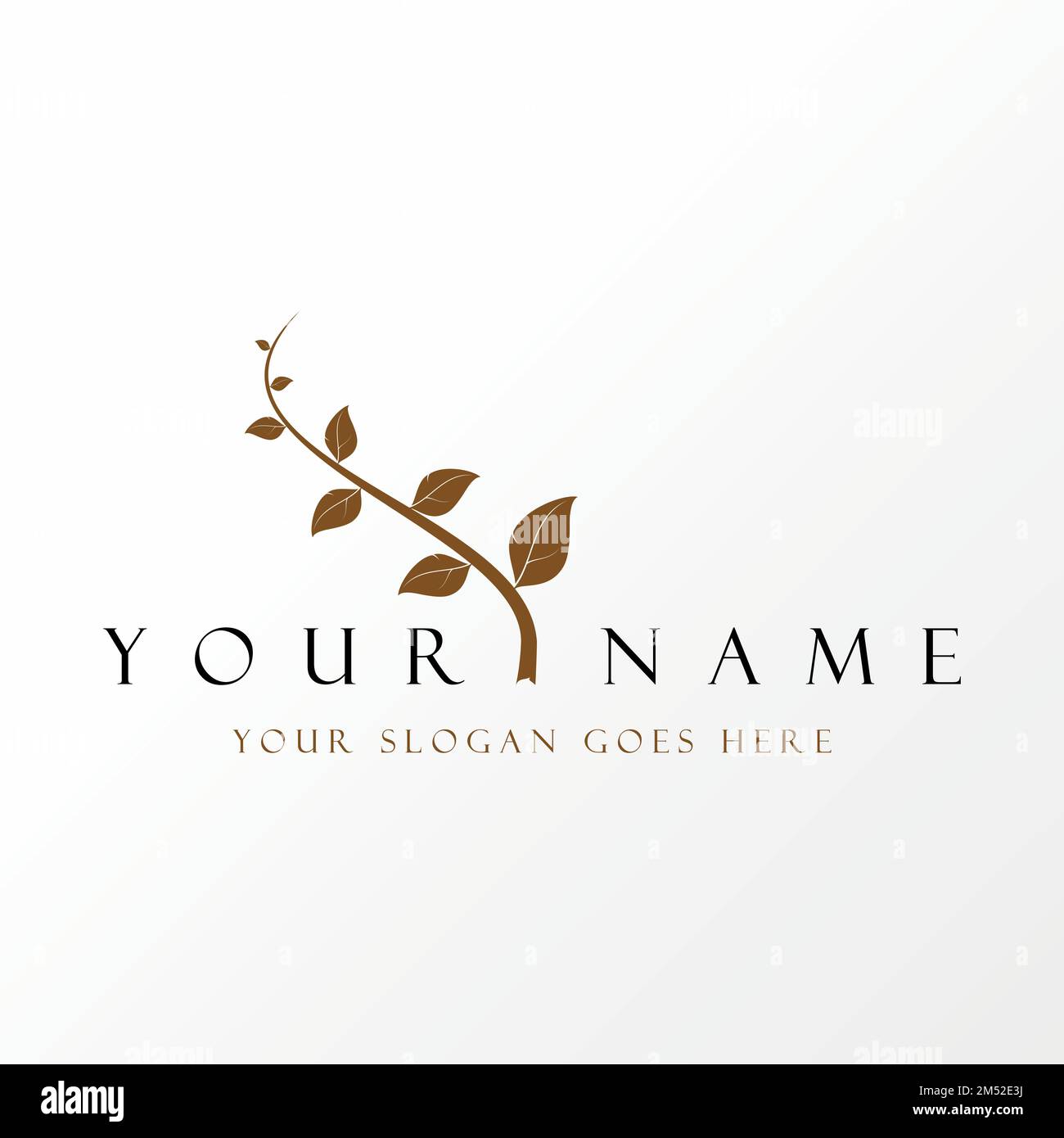 Simple and unique leaf and stem image graphic icon logo design abstract concept vector stock ...