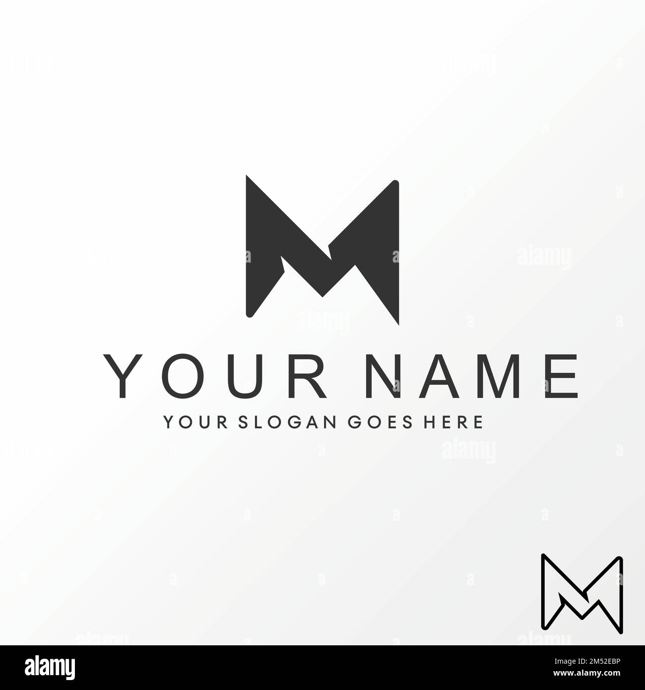 Simple and unique letter or word M cyber punk font image graphic icon ...