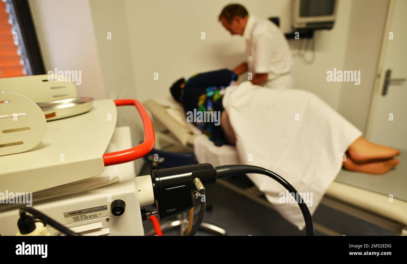 Colonoscopy, performed here in an internal medicine practice, is an ...