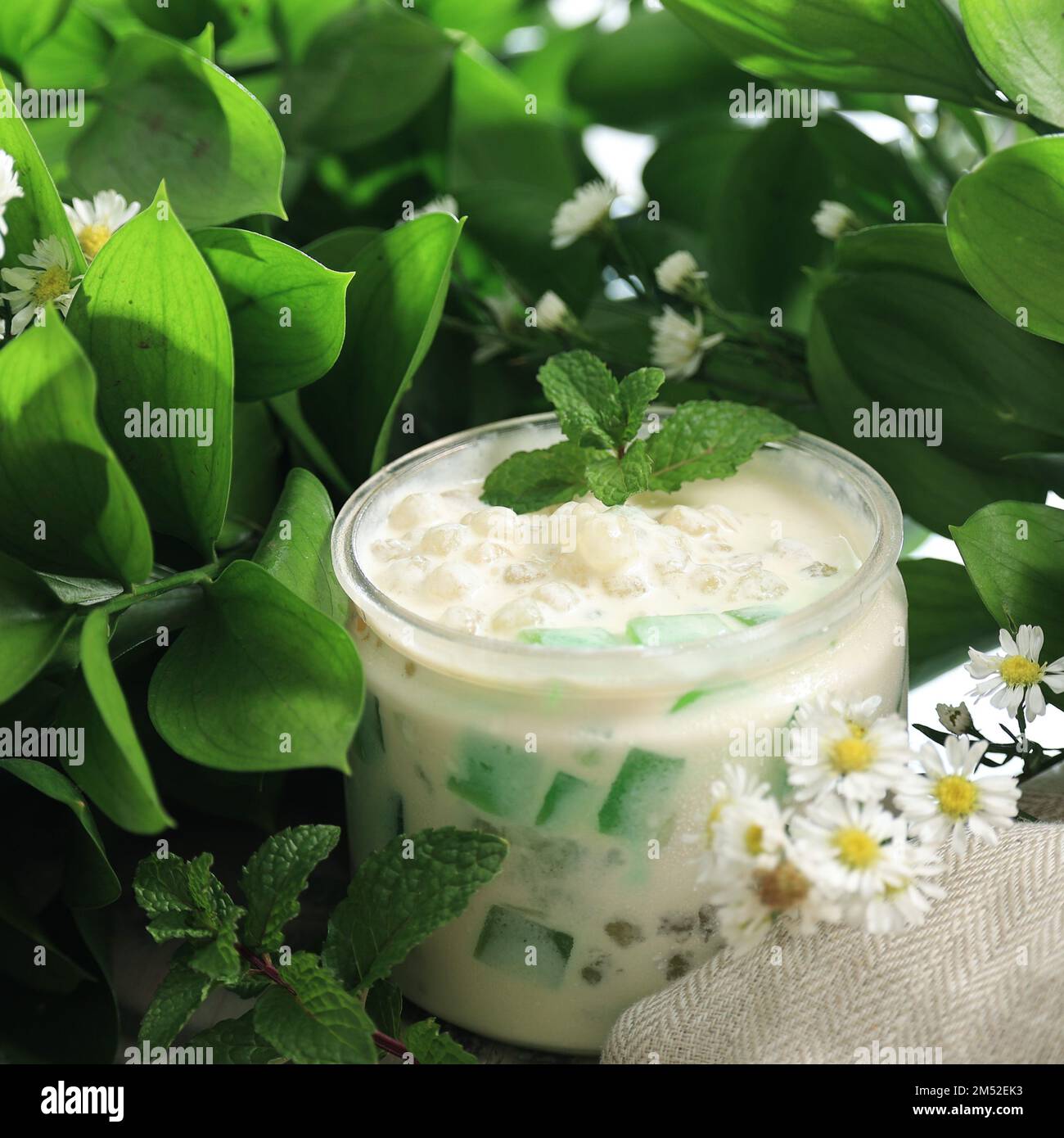 Buko Pandan is a Sweet Food Made from Jelly and Pandan Juice with Sago ...