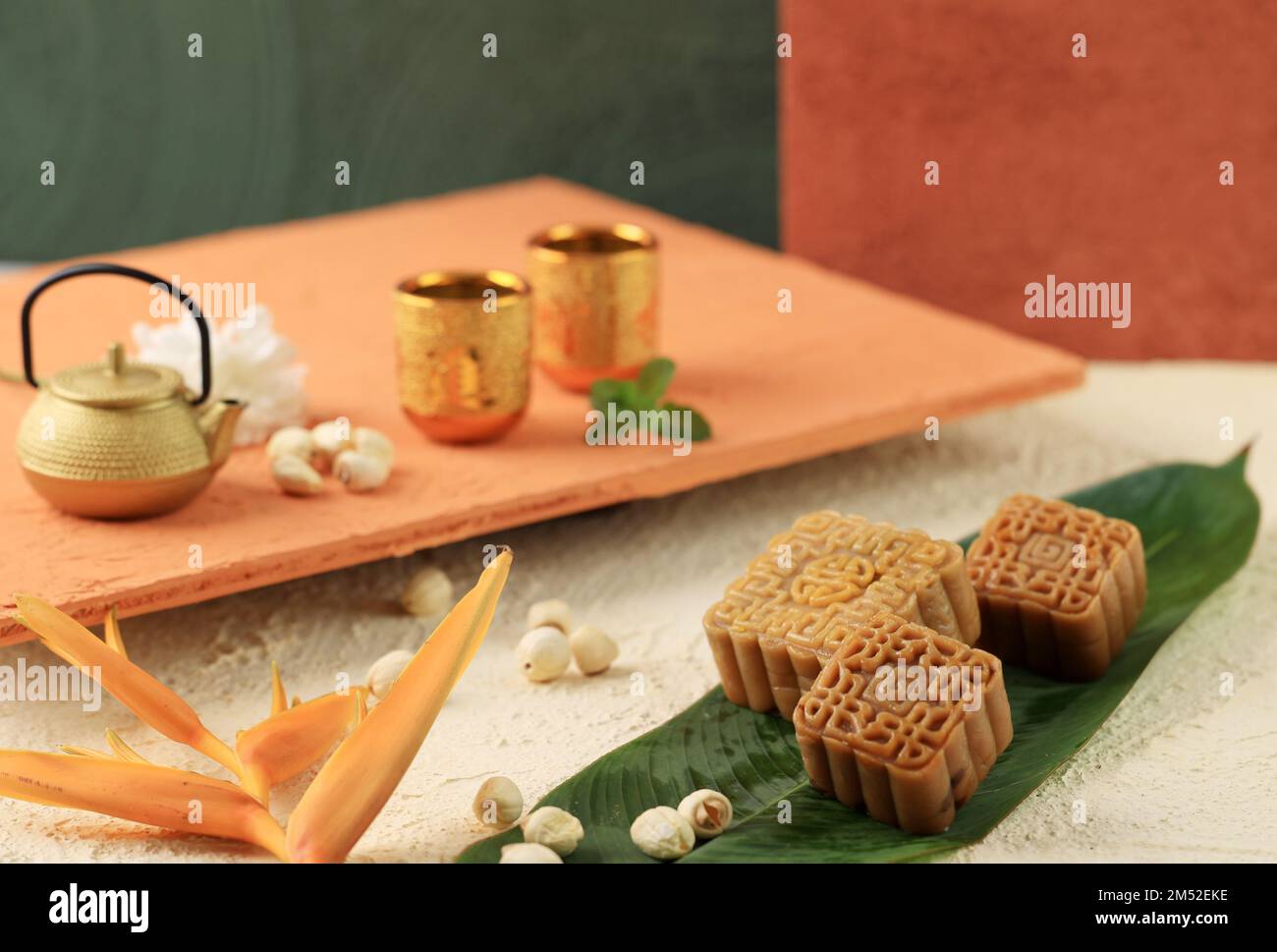 Chocolate Square Mooncake for Mid Autumn Festival Stock Photo - Alamy