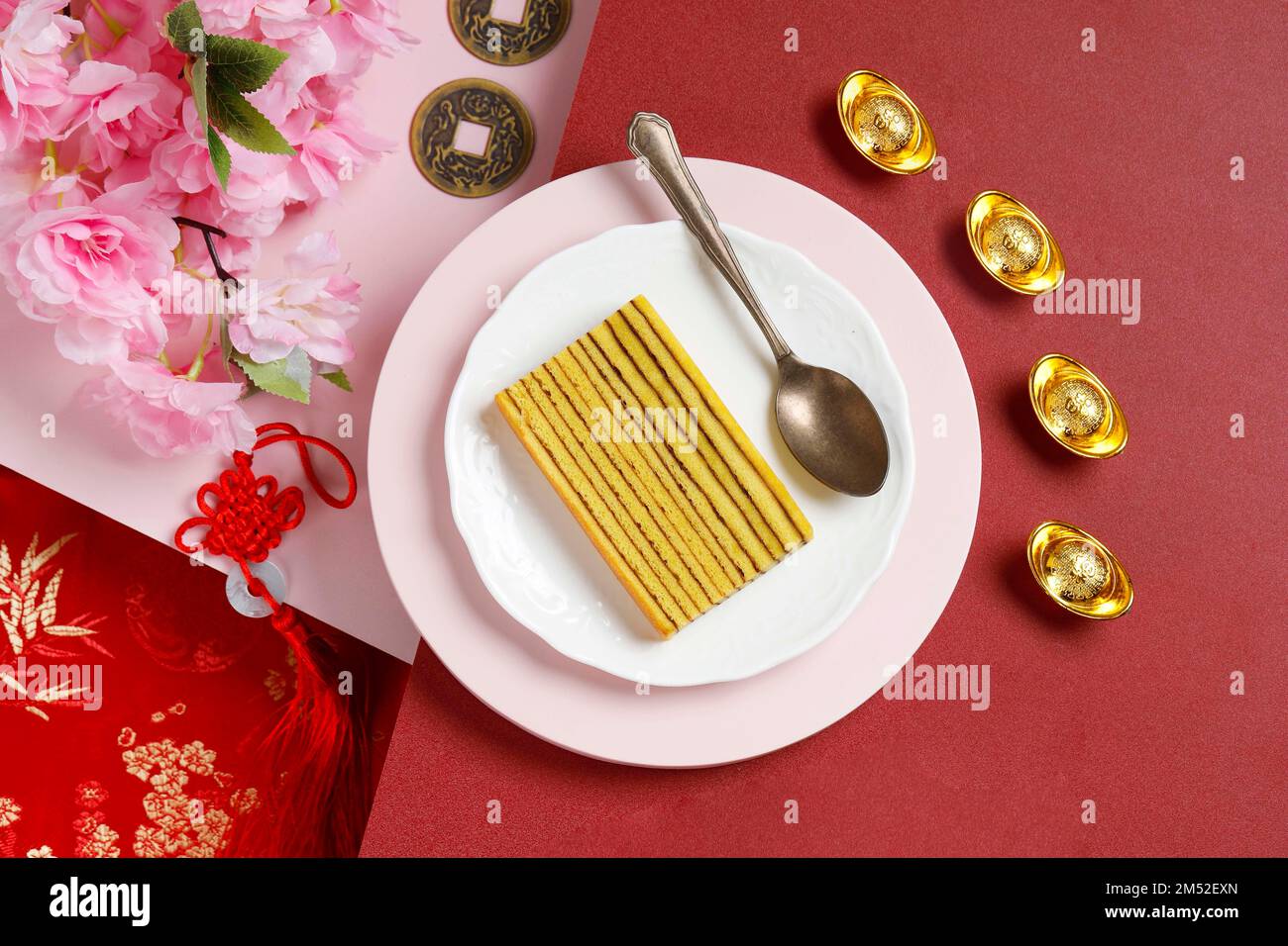 Lapis Legit or Kek Lapis, Chinese Asian Cinnamon Layered Cake. Top View ...