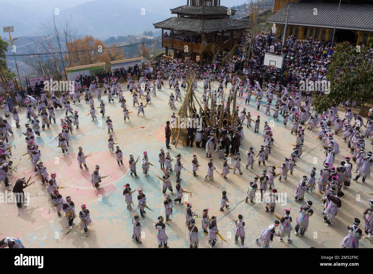 QIANDONGNAN, CHINA - DECEMBER 24, 2022 - The Miao ethnic group ...