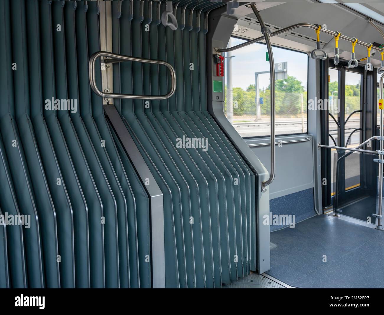 The interior of empty modern public passenger bus Stock Photo - Alamy