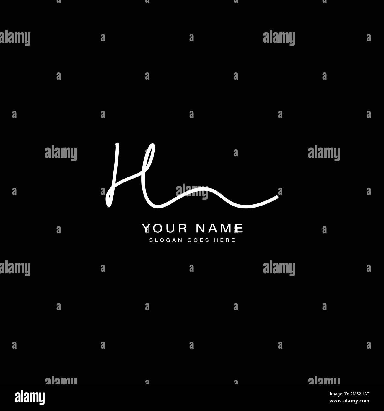 Initial Letter H Logo, Handwritten and Signature in joining style for ...