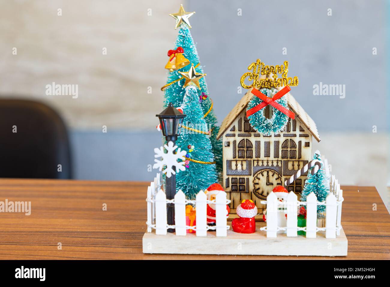 Christmas red phone box Stock Photo - Alamy