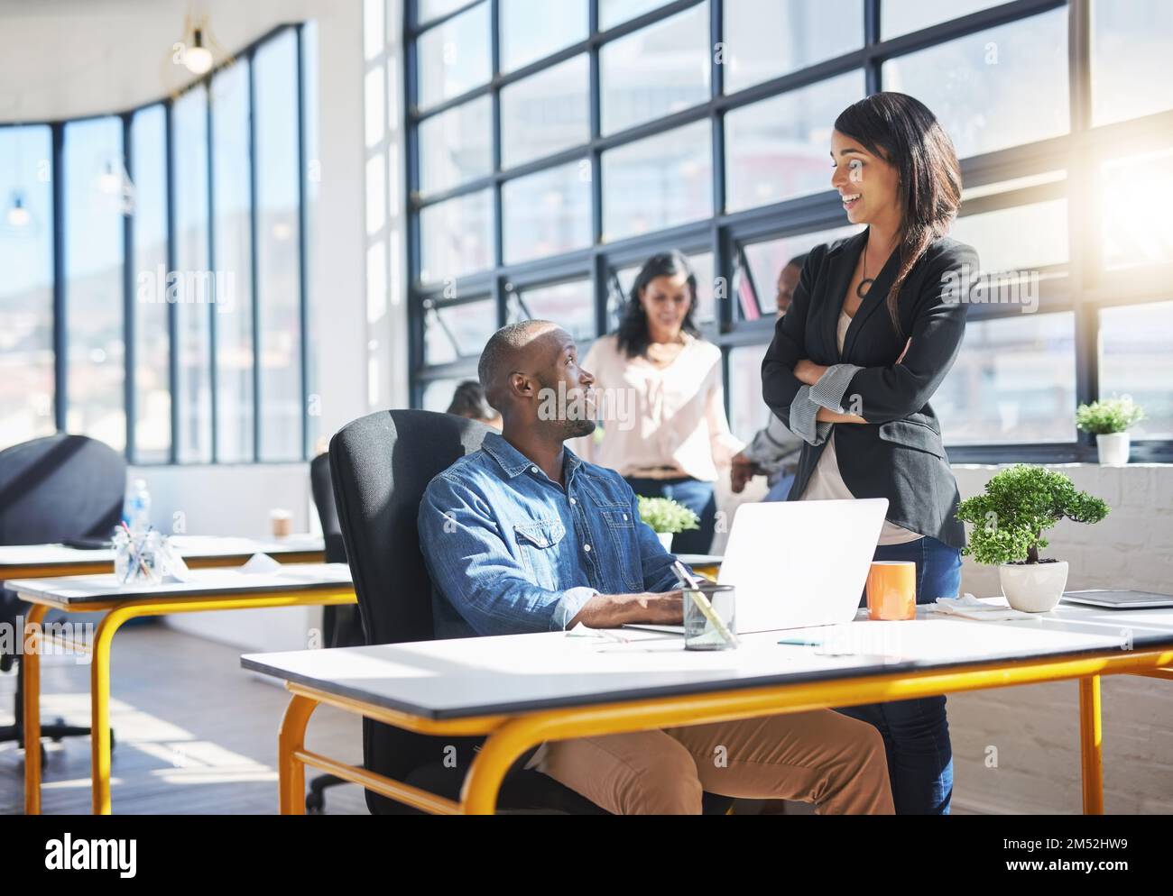 Theyre always keen to share ideas. two creative colleagues ...