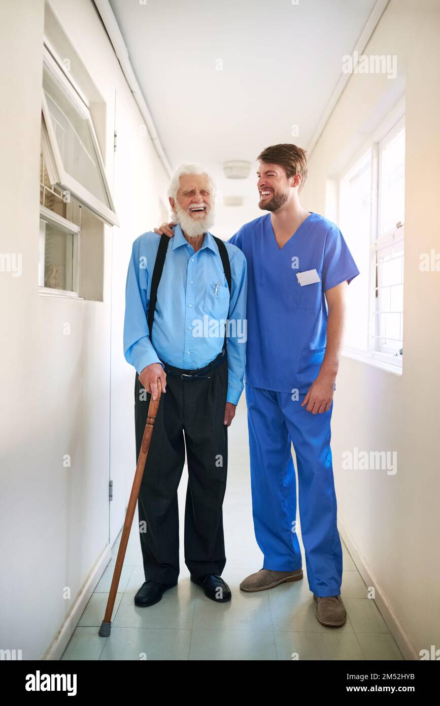 Theyve become friends on the road to recovery. a young doctor helping ...