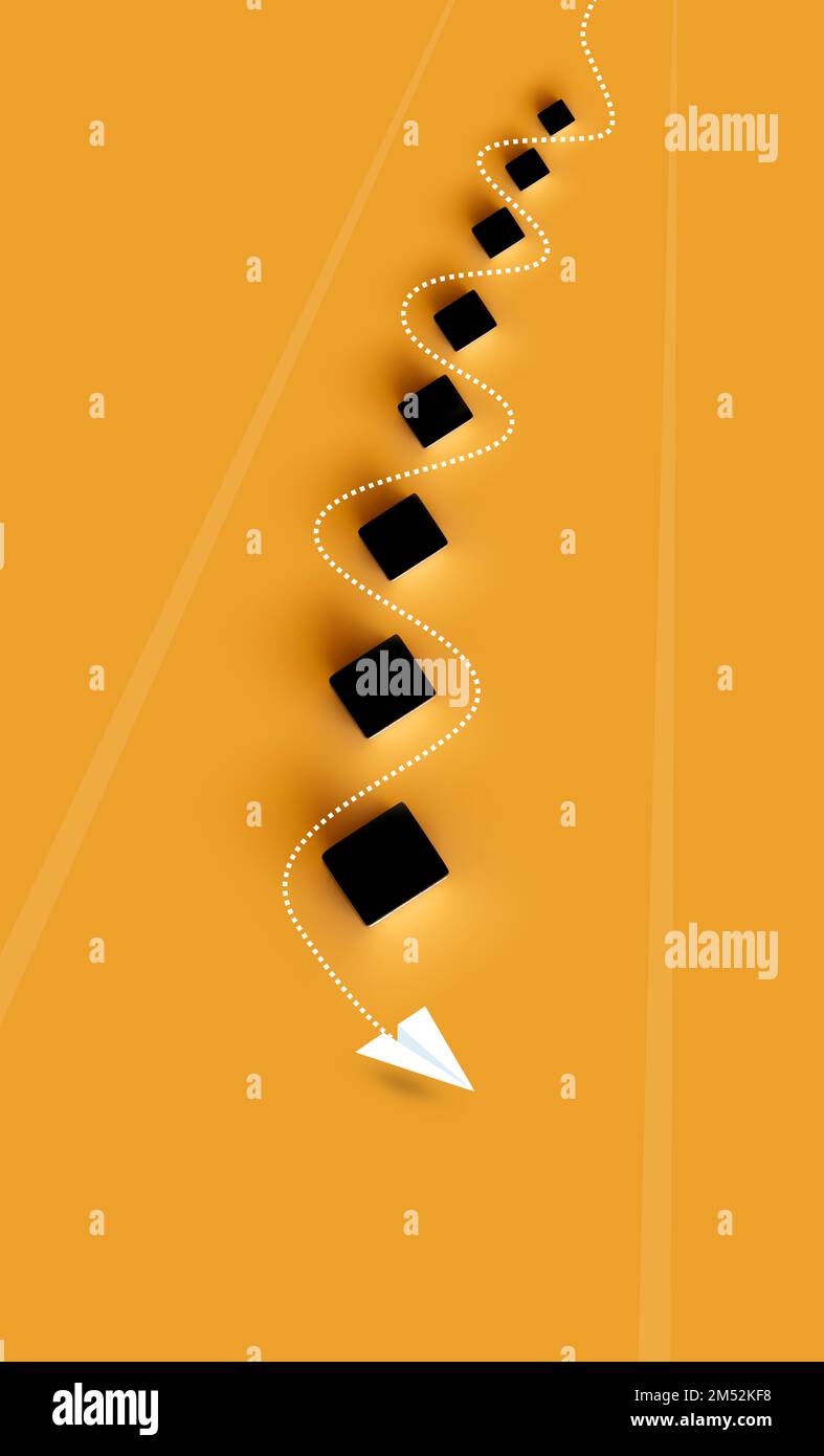 a paper plane that passes through obstacles and advances to its goal ...