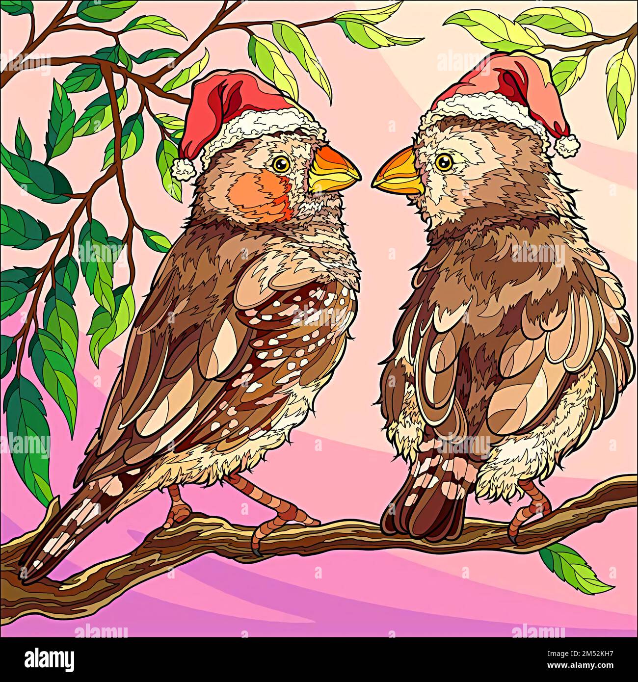 Christmas winter birds graphic hi-res stock photography and images - Alamy