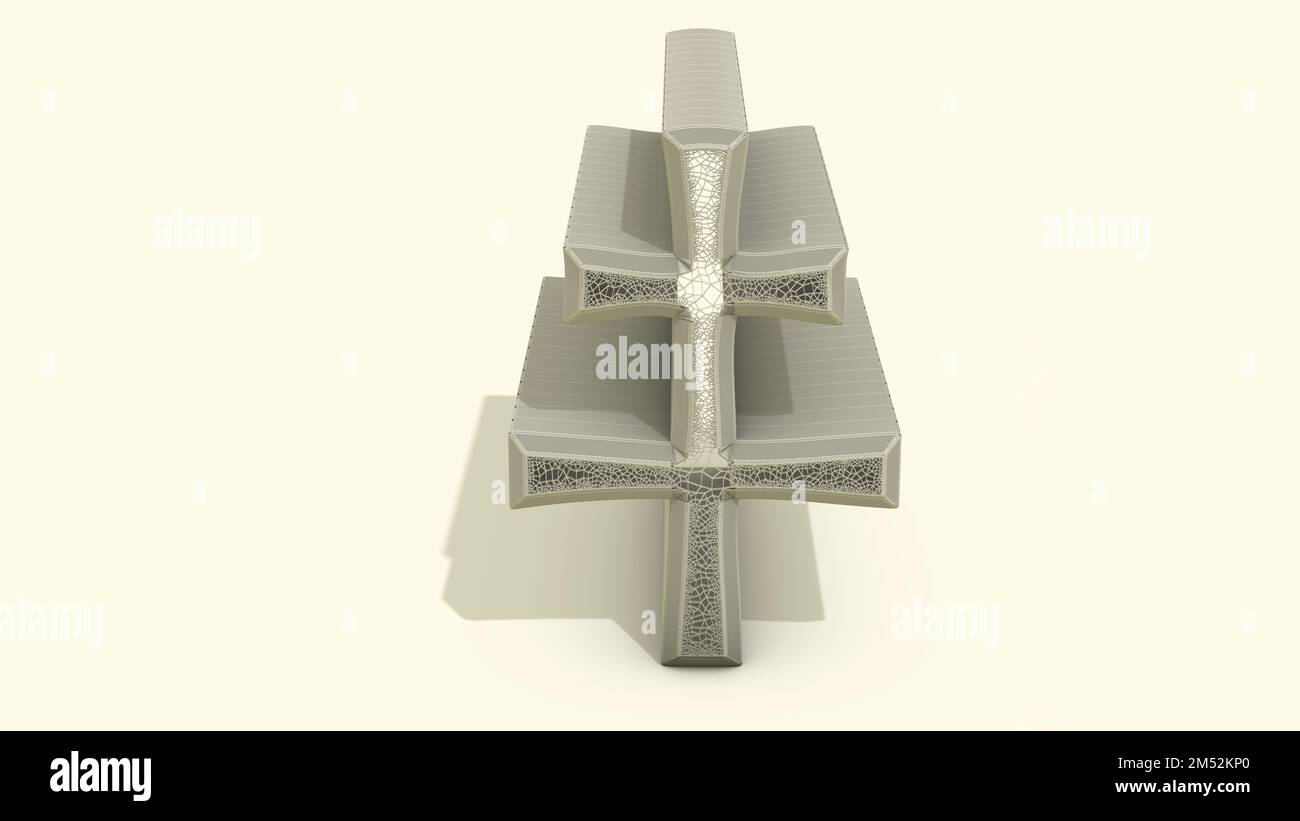 A 3D Illustration of an architectural structure based on a Christian ...