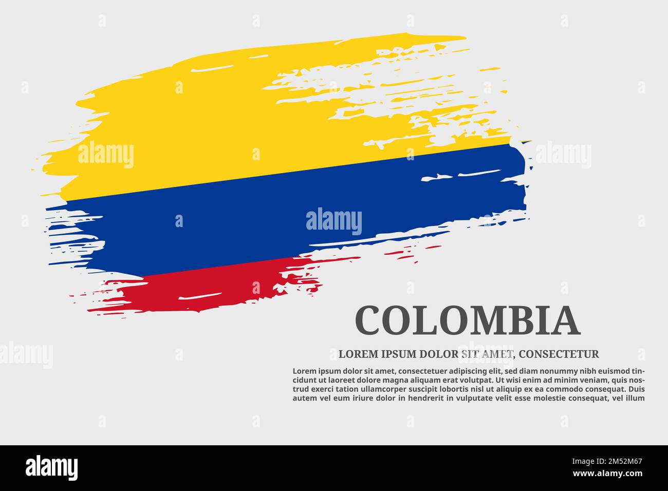 Colombia flag grunge brush and text poster, vector Stock Vector Image ...