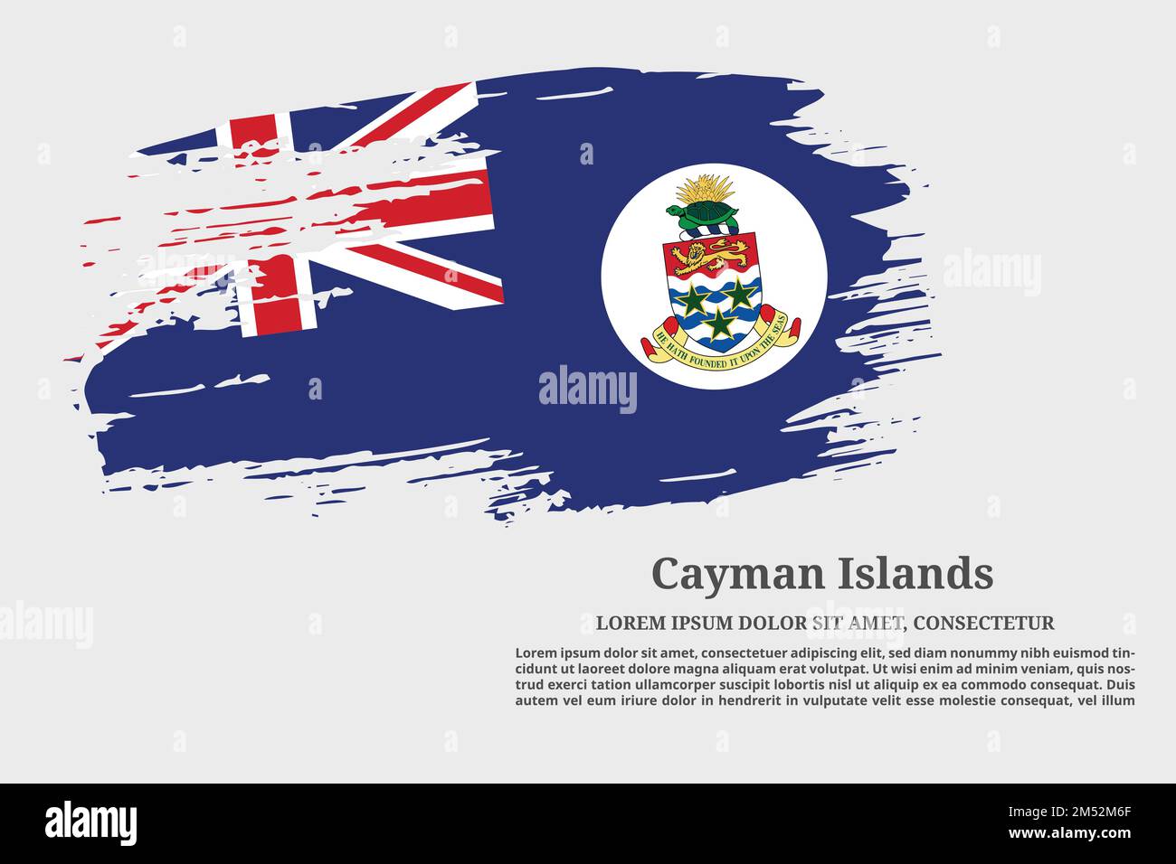 Cayman Islands flag grunge brush and text poster, vector Stock Vector ...