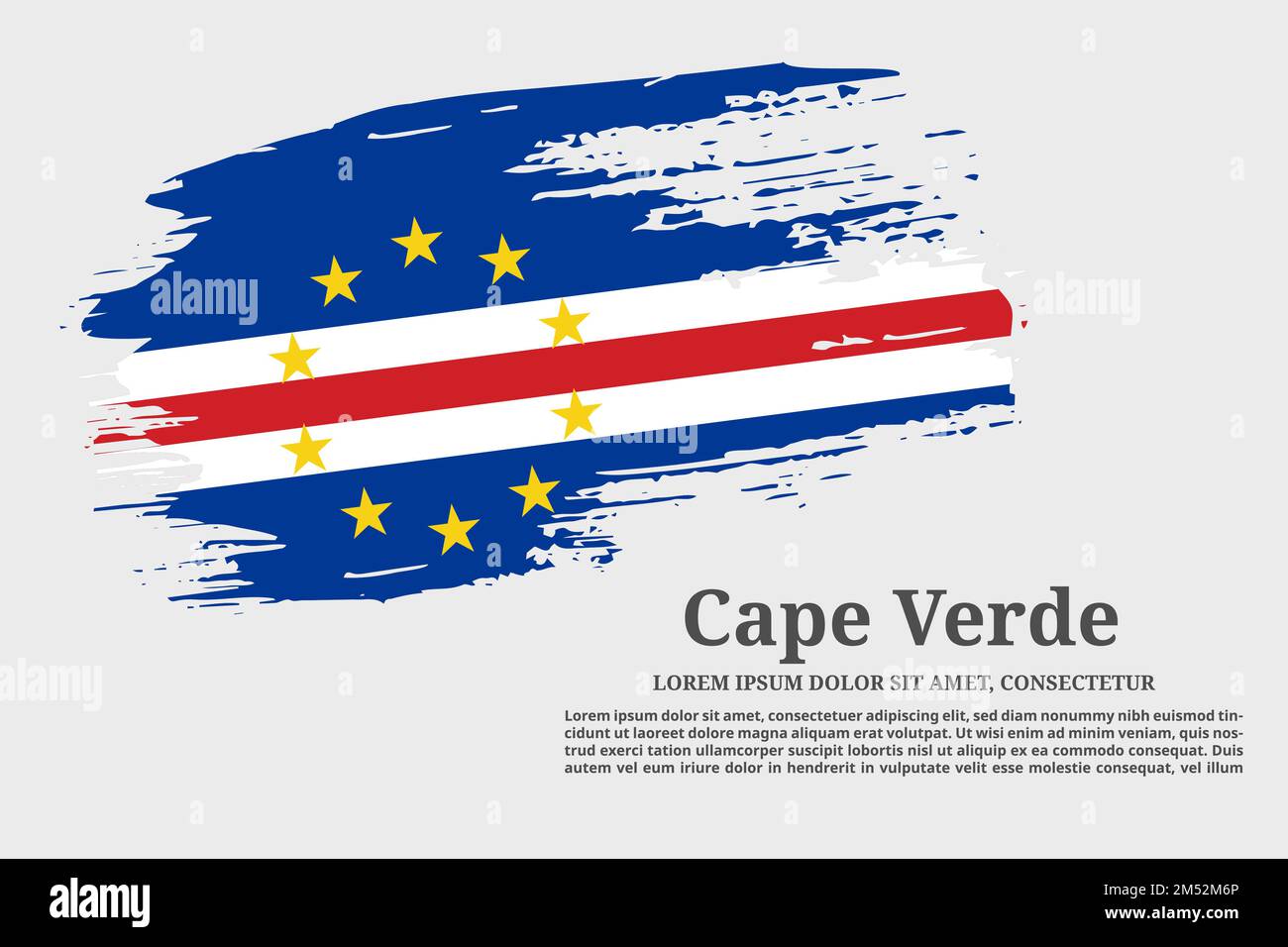 Cape Verde flag grunge brush and text poster, vector Stock Vector Image ...