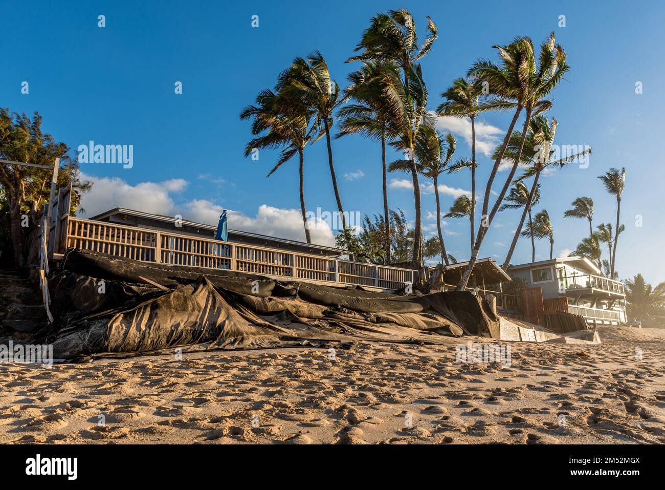 Sunset Beach, Hawaii/USA- Dec. 22, 2022: Loss of yards and homes due to ...